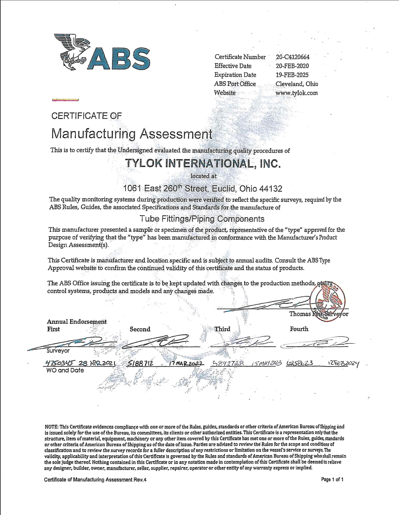 Specifications and certifications